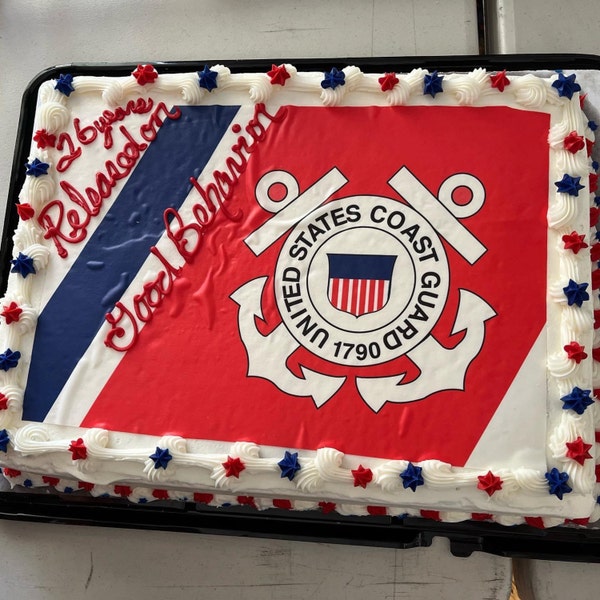 COAST GUARD Edible Birthday Party Cake Topper 1/4 Sugar Sheet Custom ...