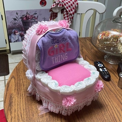 Baby Carriage Diaper Cake Carriage Diaper Cake Girl Diaper Cake Unique ...