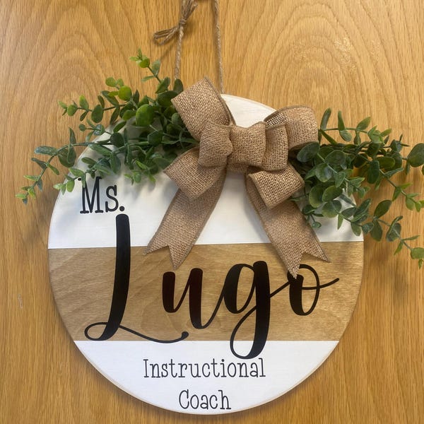 Welcome. Farmhouse Inspired Door Hanger. Front Door Decor. Front Porch ...