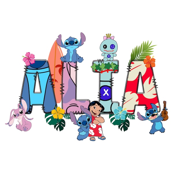 Stitch Custom PNG File, Custom Name Stitch Digital Download, Custom ...