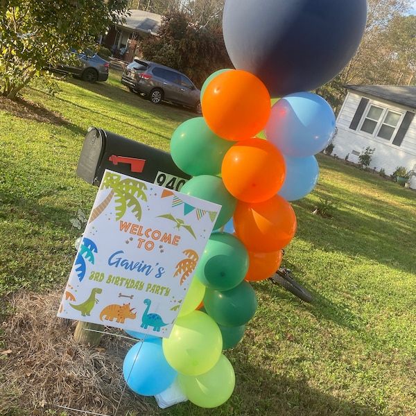 Dinosaur Welcome Sign, EDITABLE Birthday Welcome Sign, Dinosaur ...