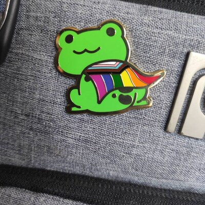 Pride Frog Chibi Hard Enamel Pin Choose Gay Rainbow Pride Flag or ...