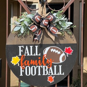 Fall Front Door Decor Fall Door Hanger Fall Family Football Fall Door ...