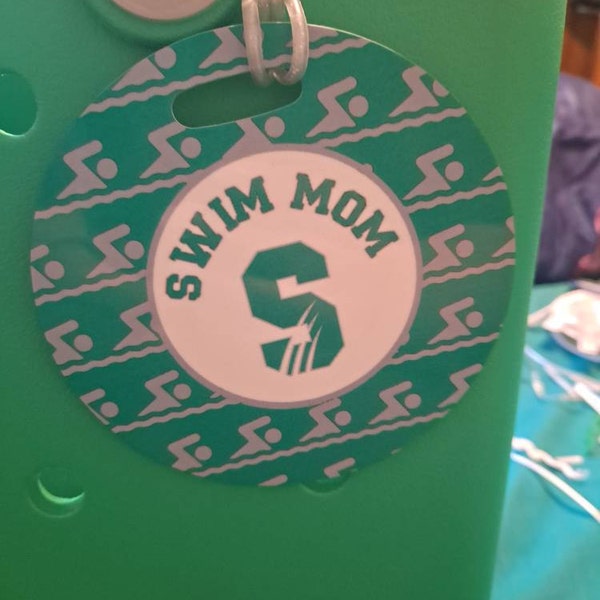 Swim Bag Tag, Swim Monogram Luggage Tag, Sport Bag Tag, Swim Team Bag ...