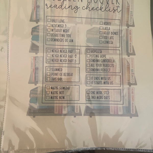 Colleen Hoover Reading List, Colleen Hoover Books Tracker, Colleen ...