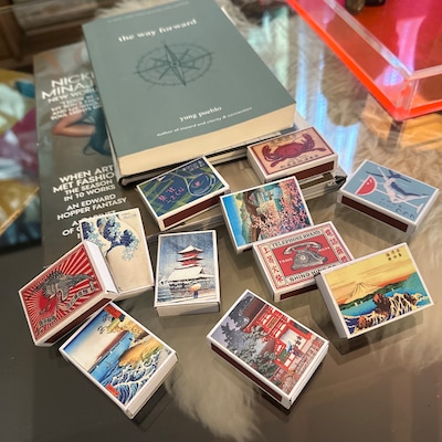 Set of 8 MATCHBOX Various BOAT Ship Navy Design Vintage Style Printing ...