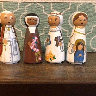 Our Lady of Sorrow Wooden Peg Doll Catholic Gifts Sacrament - Etsy