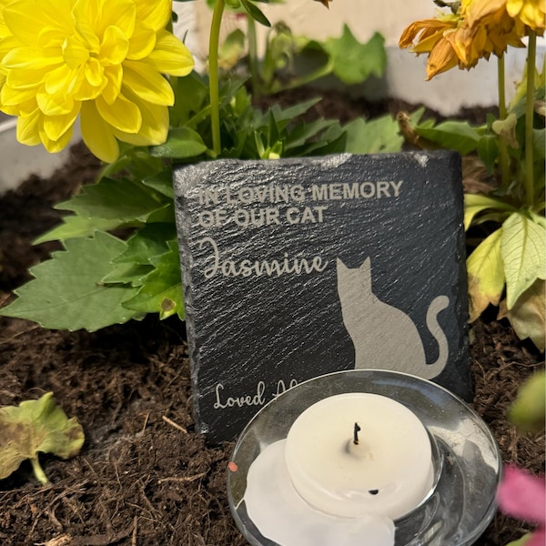 Personalised Engraved Slate Pet Memorial Grave Marker Plaque Dog for ...