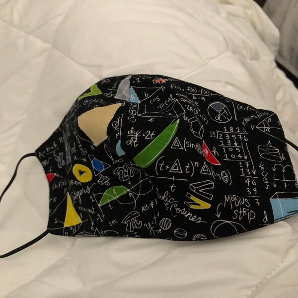 Mathematics Face Mask, STEM Mask, Math Facemask, Formula, Geometry ...
