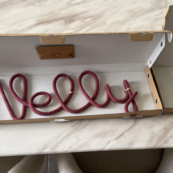 Personalised Knitted Wire Names | Wire Rope Name | Wire Signs | Nursery ...