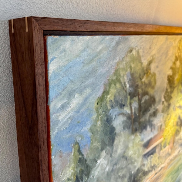 Walnut Floating Canvas Hardwood Frame, Solid Hardwood Display for Deeper 2 Stretched Canvas ...