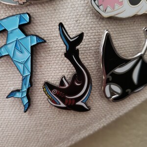 Shark Tattoo Enamel Pin Badge Lapel Pin Black Hard Enamel Traditional ...