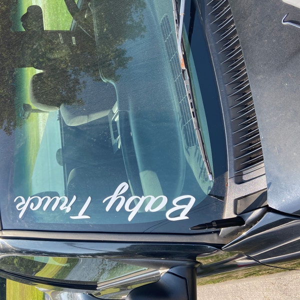 CUSTOM TEXT Script VERTICAL Windshield Vinyl Side Decal Sticker Car ...