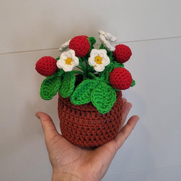 Crochet Strawberry Plant Pattern: Amigurumi Flowers PDF - Etsy