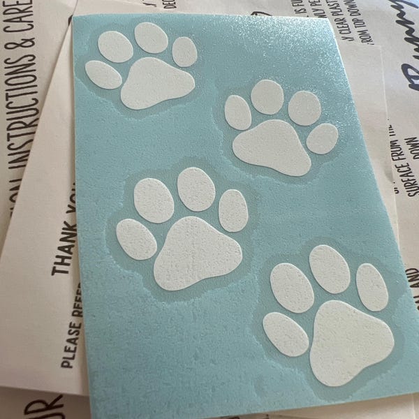 Paw Prints Decal, Dog Paw Decal, Cat Paw Decal, Dog Mom, Cat Mom, Car ...