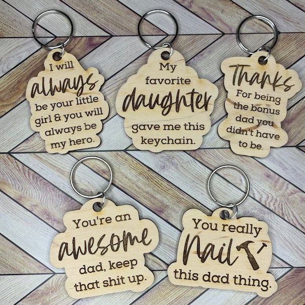 Father's Day Keychain Bundle SVG - Dad Digital File Download ...