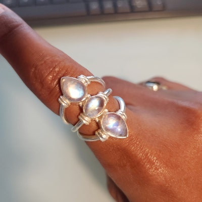 Trillion Ring Triangle Ring Triangle Gemstone Ring Rock - Etsy