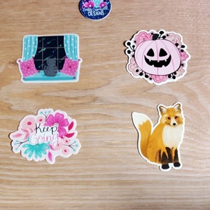 Pink Halloween Pumpkin Vinyl Sticker Fall Sticker Laptop - Etsy