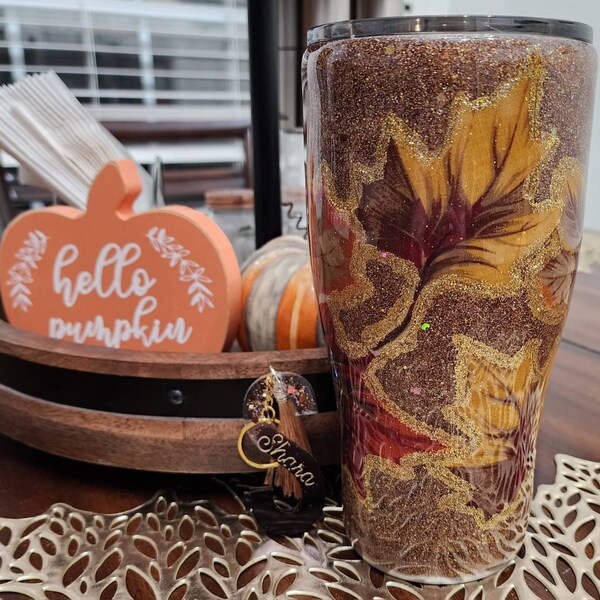Fall Tumbler Fall Vibes Fall Tumblers Autumn Leaves Fall Giltter ...