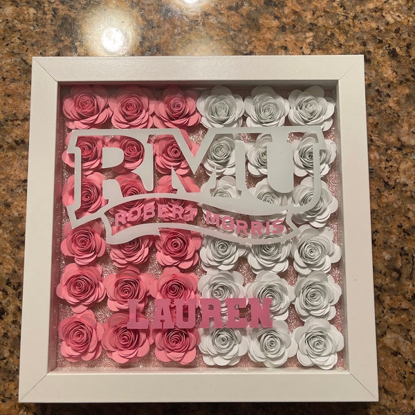 Personalized Shadow Box | Paper Flower Shadow Box | High School ...