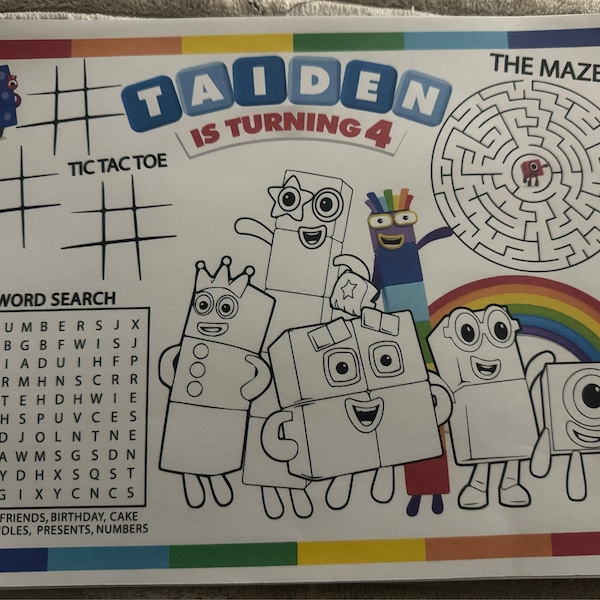 Numberblocks Coloring Sheet - Party Activity - Birthday - Printable ...
