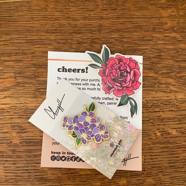 Violet Pin, Common Violet Enamel Pin, State Flower Artwork, Original ...