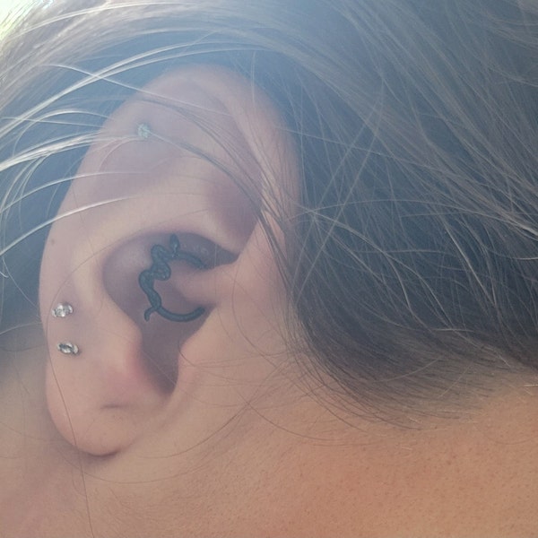 16g Dainty Snake Daith Earring, Daith Hoop, Daith Ring Clicker, G23 ...