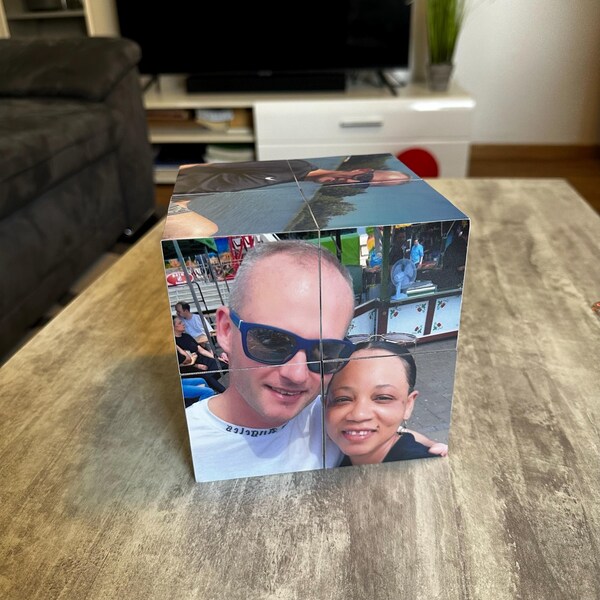 Rotating Photo Cube, Wood Photo Cube, Wooden Activity Cube, Photo Cube ...