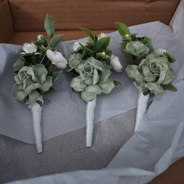 Emerald Green Corsage and Boutonniere Set Chic Wrist Corsage Prom ...