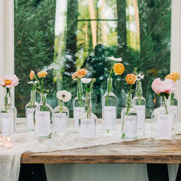 Wedding Seating Table Cards, Poster, Elegant Calligraphy Display 100% ...