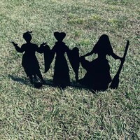 Halloween Witch Metal Yard Stake Shadow Casters Witch Metal Art, Shadow ...