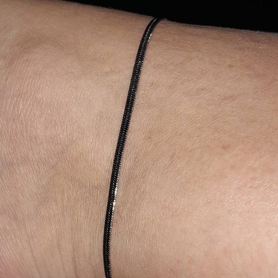 S925 Flat Snake Chain Anklet, Delicate Sterling Silver Anklet, Stylish ...