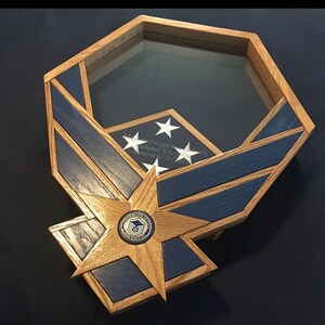 Handcrafted Air Force Shadow Box Oak & Black Walnut - Etsy
