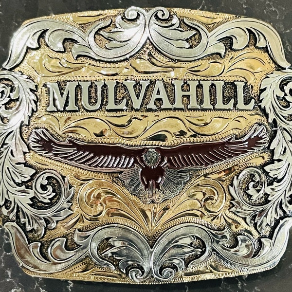 Trophy Western Belt Buckle - Custom Made - German Silver - Hand ...
