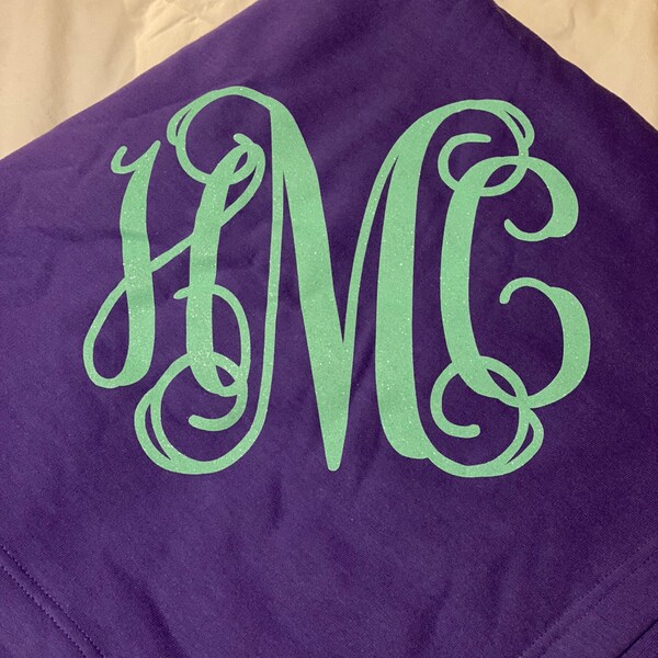 Monogram Blanket ~ Monogrammed Fleece Throw ~ Gift for Her ~ Gift Under ...