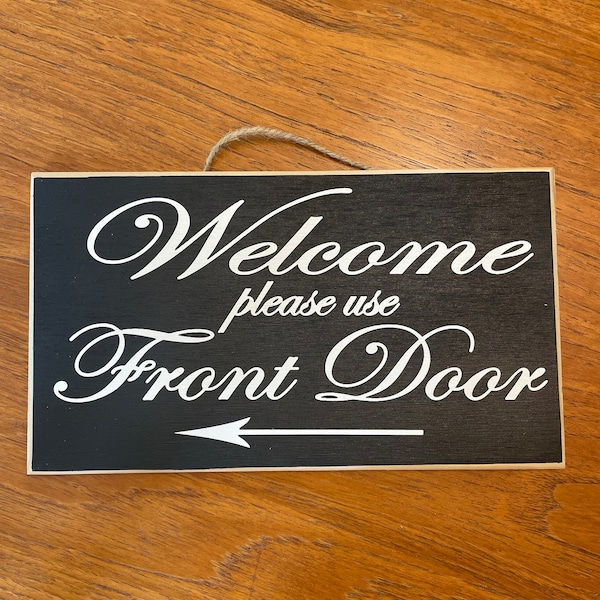 Use Front Door Sign: Customizable Entryway Plaque With Arrow - Etsy