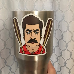 Ron Swanson Sticker 4.5 Canoe Paddles Funny Cute TV Waterproof Vinyl ...