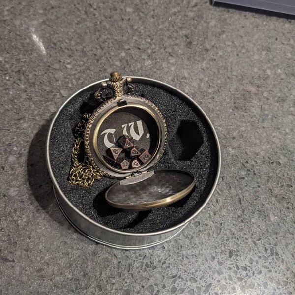 Custom Pocket Watch Dice Tray - Roman Style Pocket Watch Shell, Metal ...