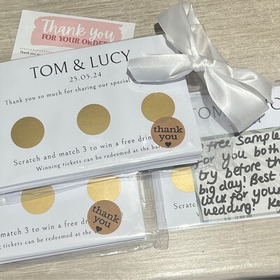 Wedding Scratch Card, Custom Scratch Card, Wedding Favours, Drink Token ...
