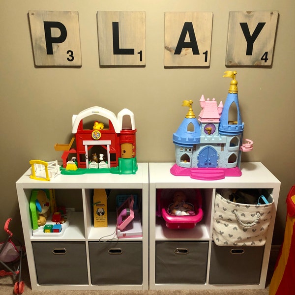 Giant Scrabble Tile Letters, Jumbo Wooden Kids Tile Wall Art, Large ...