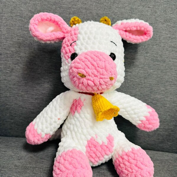 2in1 Strawberry and Milky Cow Crochet Pattern, Cow Plush Pattern, Bull ...