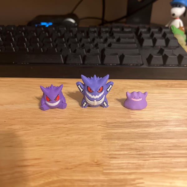 Gengar Minifigure Chibi Figurine, Desktop Buddy Kawaii Pokémon Charm ...