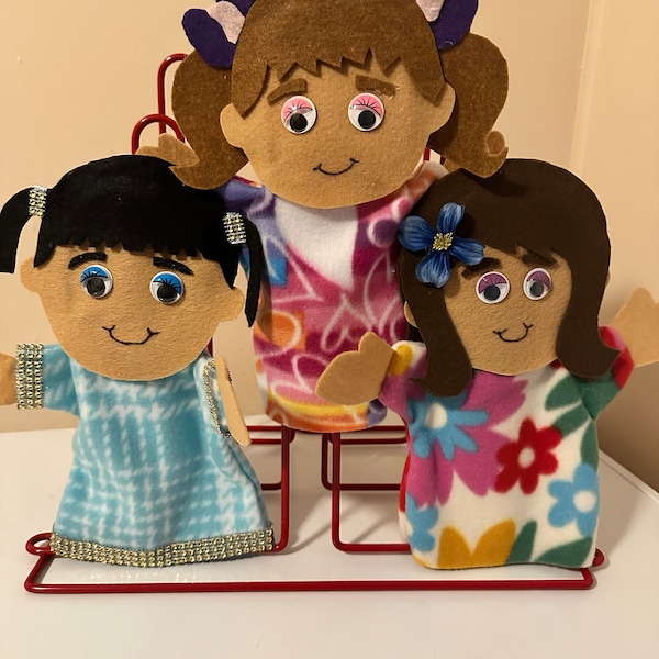 Girl Puppet Patterns, 4 Puppet Girl Patterns - PDF Pattern for Hand ...