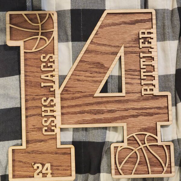 Custom Senior Athlete Number, Custom Sports Plaque, Sports Number Wood ...