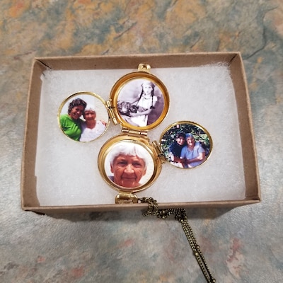 Incredible Four-way Locket Red Agate Necklace Family Album - Etsy