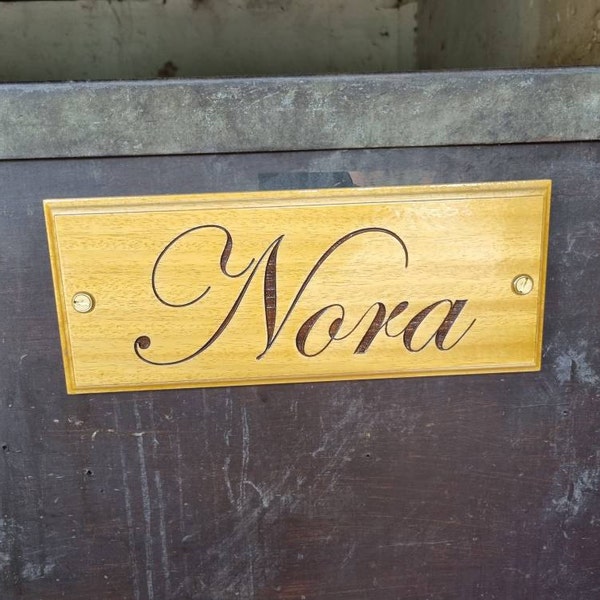Horse Name Plate Stable Door Sign Plaque (edwardian Script Font) Custom ...