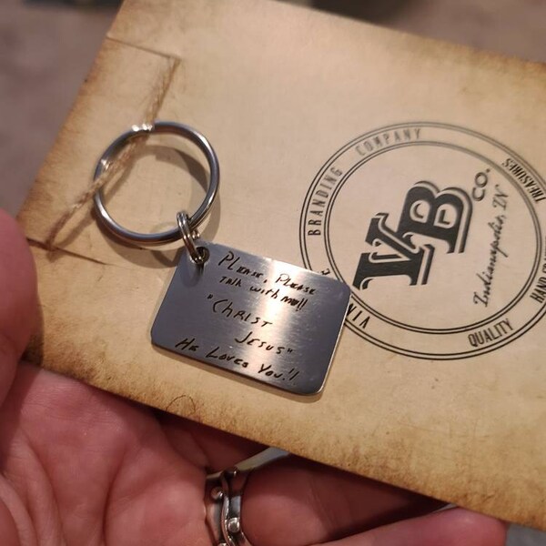 Handwritten Key Chain -your Handwritten Image, or Custom Font Text ...