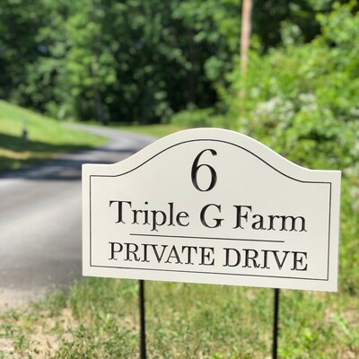 Fancy House Number Engraved Plaque Large, Housewarming Gift, Realtor ...