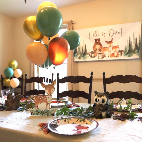 Woodland Birthday Banner, Woodland Birthday Decorations, Woodland ...