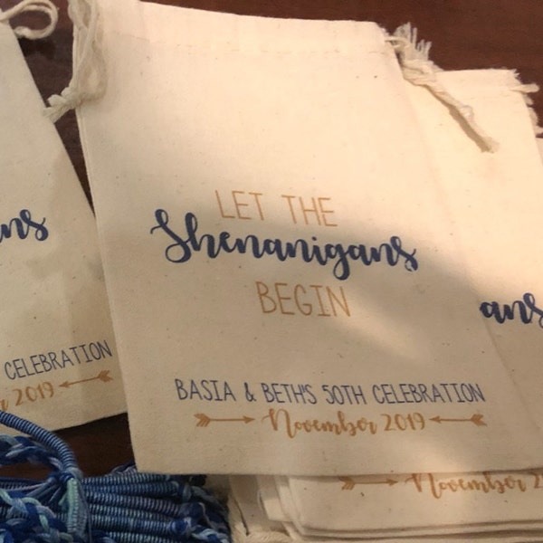 Let the Shenanigans Begin Custom Adult Party Favor and Gift Bags for ...